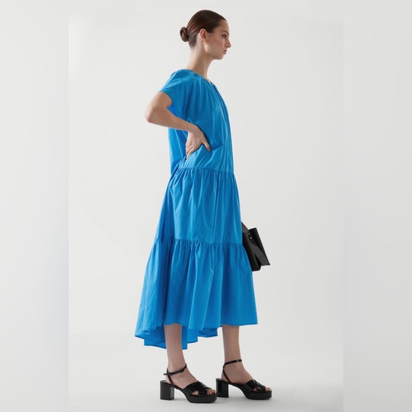 COS | Dresses | Cos Blue Cotton Maxi Dress | Poshmark